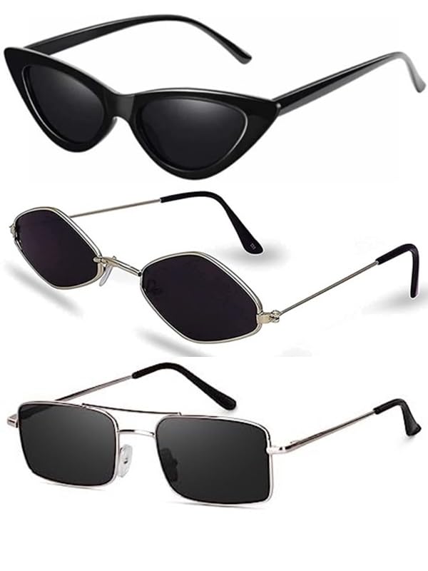 Buy Sheomy Combo pack of 3 sunglasses cat eye black Goggles inspired ...