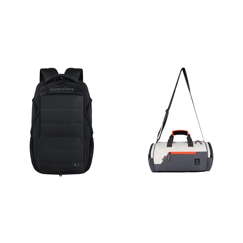 Buy Gear 30 Ltrs (24 Cms) Standard 2 Compartment Backpack (Black) at ...