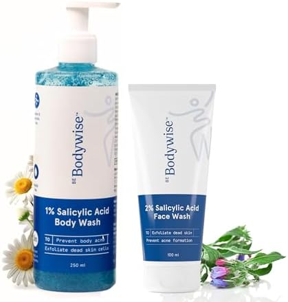 Be Bodywise 1% Salicylic Acid Body Wash & 2% Salicylic Acid Face Wash ...