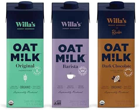 Amazon.com: Willa's Organic Oat Milk, 32 oz, Just 4 Simple Ingredients ...