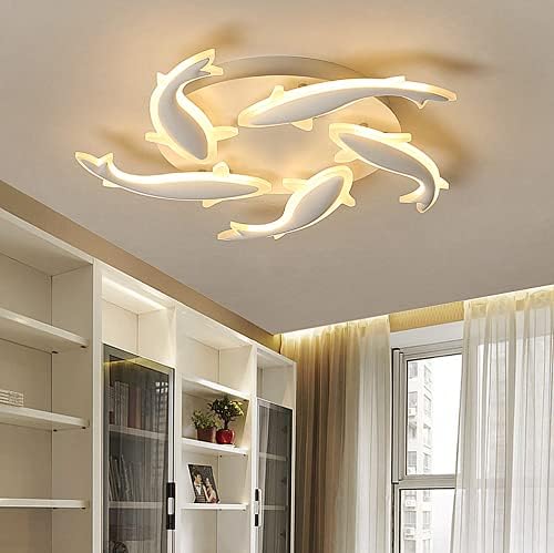 SUSUO LED Ceiling Light Swimming Fish Funny Design Flush Mount ...