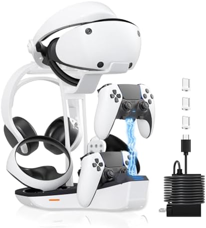 Amazon.com: 4-in-1 Controller Charging Station for PSVR2 and PS5, Dual ...