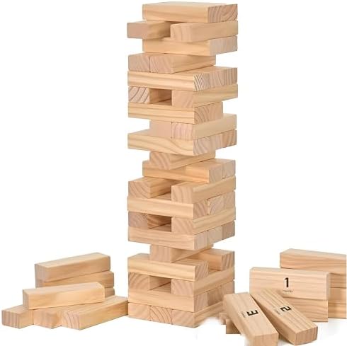 Buy TOYWONDER Wooden 54 Wooden Building Block,Board Games, Party Game ...