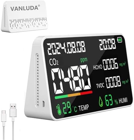 Amazon.com: 5-in-1 Professional Indoor Air Quality Monitor Indoor ...
