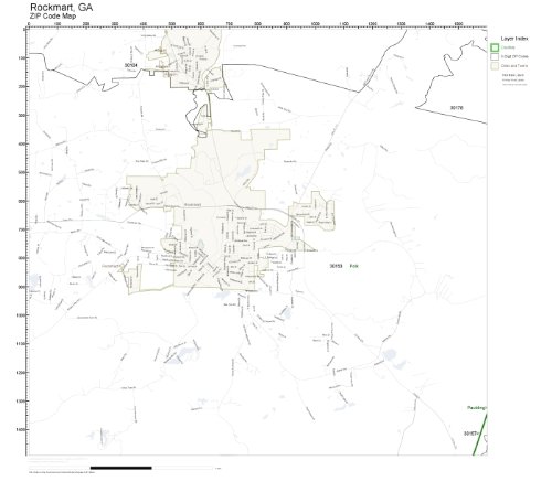 ZIP Code Wall Map of Rockmart, GA ZIP Code Map Not Laminated: Amazon ...