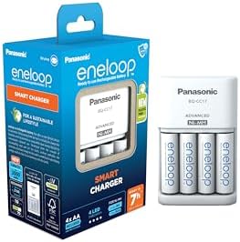 Panasonic eneloop Smart Charger for 1-4 AA/AAA NI-MH Batteries, with 4 ...