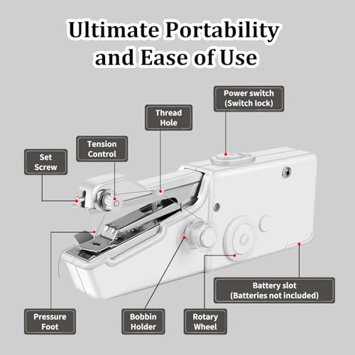 Handheld Sewing Machine, Portable and Easy-to-Use Mini Sewing Machine ...