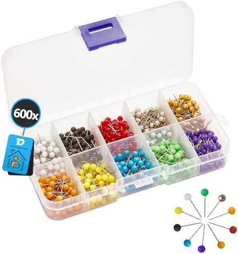 Amazon.com: DZSEE Multi-Color Map Tacks 600 Pieces, Push Pins for Cork ...