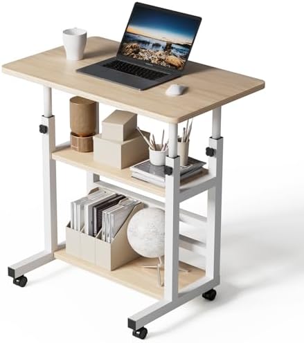 Warmiehomy Movable Computer Desk Table Height Adjustable Office Desk ...