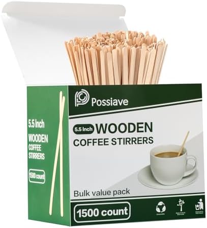 Amazon.com | KTOJOY 5.5inch Wooden Coffee Stirrers, 500 Count ...