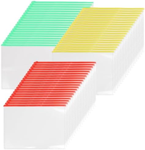 CYEER 60Pcs A4 Plastic Zip Wallet Folders, A4 Zipper Document File Bags ...