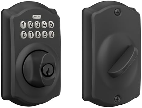 Schlage BE365 CAM 622 Keypad Electronic Deadbolt, Matte Black ...