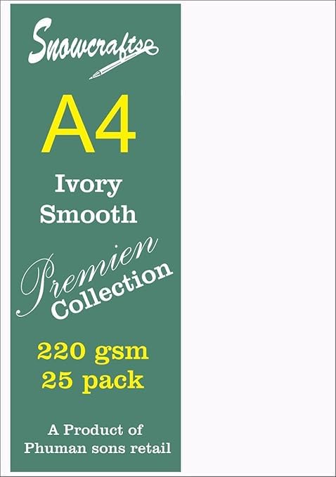 Zebric A4 Size IVORY Sheets 220 GSM size 11.7 inches x 8.5 inches x 0.5 ...