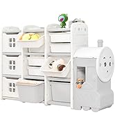 Amazon.com: Merax Toy Storage Organizer with Kids Bookshelf, Toy ...