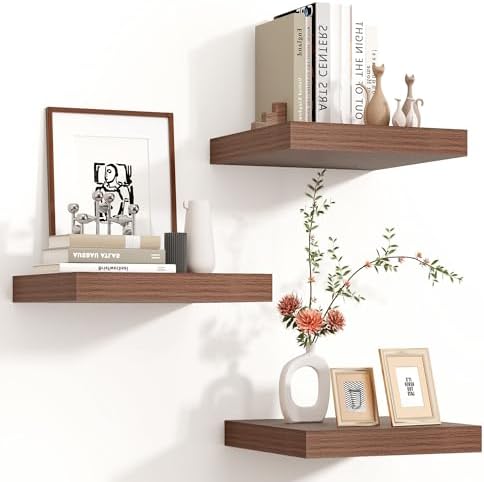 Amazon.com: Floating Shelves for Wall, 3 Small Wall Mounted Shelves ...