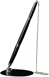 Wudaizhi Classic Metal Ballpoint Pen Secure Chain Attached Base Stand ...