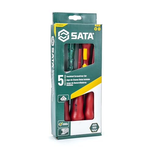 SATA ST09302U 5 Pieces T-Series VDE Insulated Screwdriver Set – BigaMart
