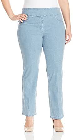 Ruby Rd. Women's Plus-Size Pull-on Extra Stretch Denim Bootcut Pant ...