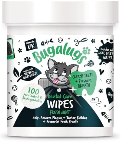 BUGALUGS Dog Breath Freshener Dog Teeth Wipes - Dog Plaque Remover Dog ...