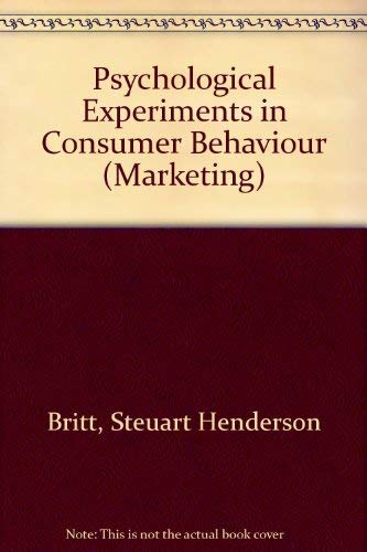 Psychological experiments in consumer behavior (Wiley marketing series ...