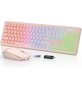 Amazon.com: Wireless Keyboard and Mouse Combo - RGB Backlit ...