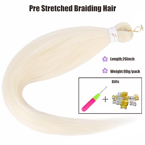 Pre-stretched Braiding Hair Professional Easy Crochet Braid Hair 26 ...