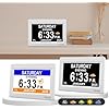 YCOO Dementia Clock, Day Date Digital Clock with Sun/Moon Icons, Large ...