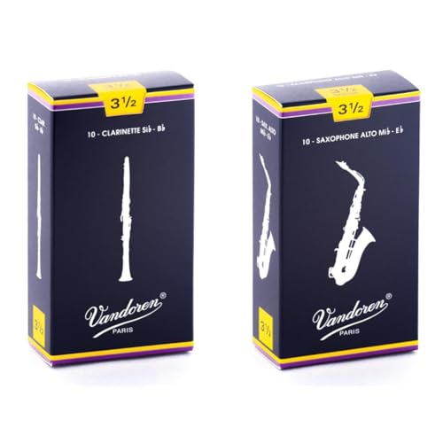 Vandoren Traditional Bb Clarinet Reeds Strength 3.5 Box of 10 (Strength ...