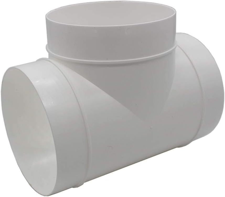 Kair Round Equal T-Piece 100mm - 4 inch Plastic Ducting Tee Junction ...