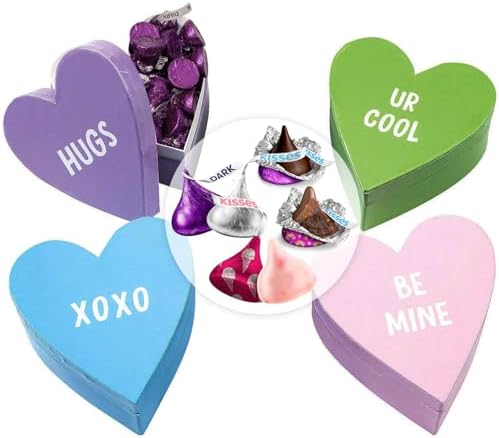 Amazon.com: Kisses in Conversation Heart Boxes, Thoughtfully Designed ...