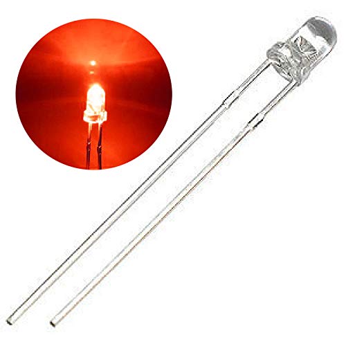 Shockley Electronics LED 3mm RED Clear Transparent Color Through Hole ...