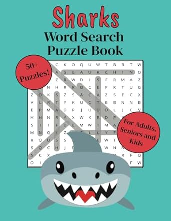 Sharks Word Search Puzzle Book: With Easy to Read Print about Sharks ...
