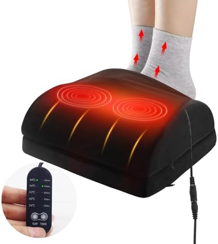 Amazon.com: Heated Foot Rest Under Desk at Work, Ergonomic Footrest ...