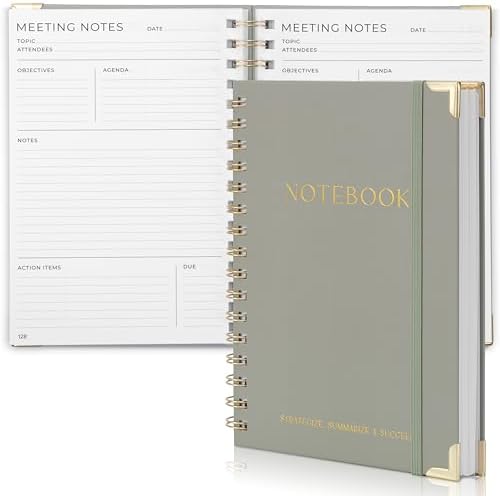 Amazon.com : Beautiful Thick Meeting Notebook For Work - Perfect To ...