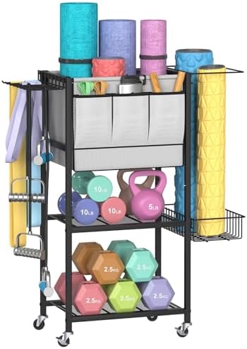 Amazon.com: DOMYDEVM Weight Rack for Home Gym, Yoga Mat Storage Rack ...