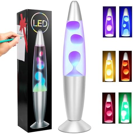 LED Lava Lamps, 34 cm, Colour-Changing Lava Lamp, White Liquid & White ...