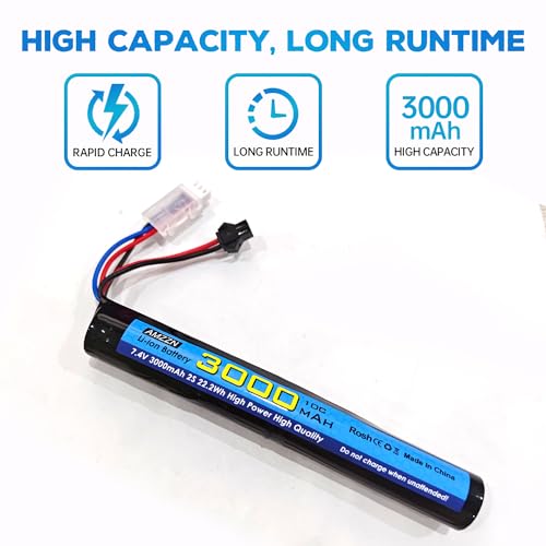 AMZZN 7.4V 10C 3000mAh SM-2P Plug Li-ion Battery with USB Charging ...