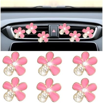 Amazon.com: Mandark 6PCS Bling Daisy Flower Car Air Vent Clip, Crystal ...