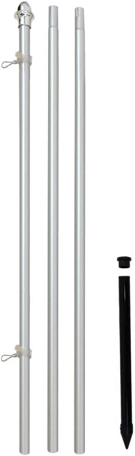 Amazon.com : 10ft Aluminum (Silver) Outdoor Pole With Ground Spike ...