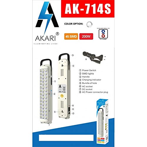 Akari Plastic LED SMD Emergency Light, (White)Pack of 1 : Amazon.in ...