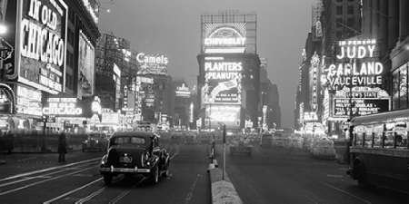Times Square Illuminated by Large neon Advertising Signs 1938 by ...