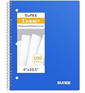 Amazon.com : SUNEE Spiral Notebook, 1-Subject, Graph Ruled Paper, 8" x ...