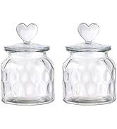 Amazon.com: HomeyHoney 22 oz Clear Glass Canister with Cute Heart ...