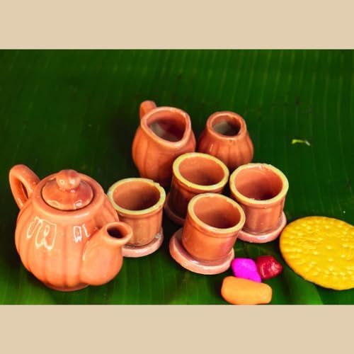 Buy YUGO Ceramic Toy Tea Set for Kids Handmade Ceramic Kids Tea Party ...