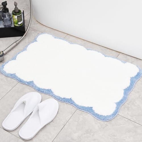 Amazon.com: Ohocut Luxury Microfiber Bathroom Rugs, White Bath Rug with ...
