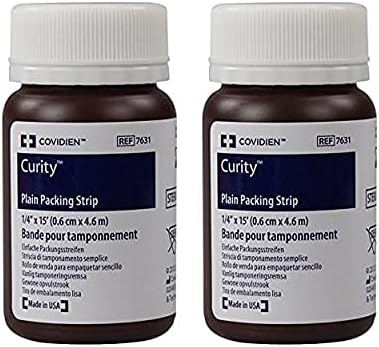 Covidien 7631 Curity Plain Packing Strip 1/4" x 15 ft. (Pack of 2 ...