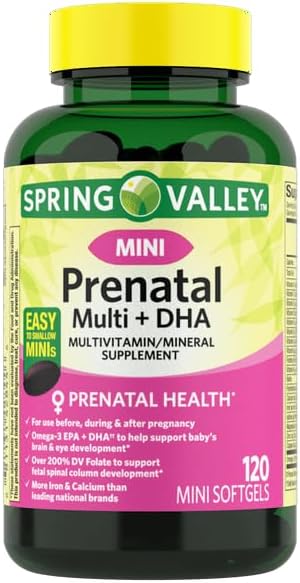 Amazon.com: Spring Valley Mini Prenatal Multi + DHA Complete ...