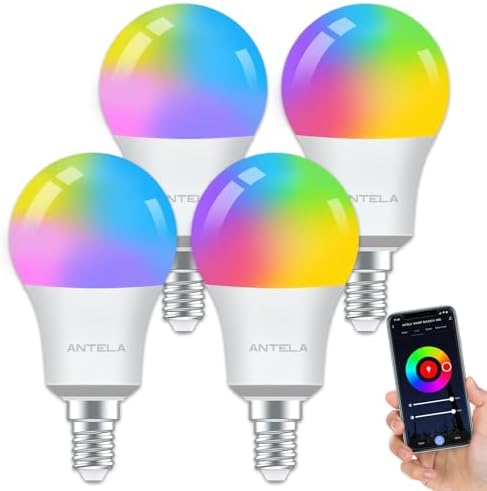 ANTELA Smart Bulb E14 Alexa Light Bulb A60 8W 806LM LED RGB Dimmable ...