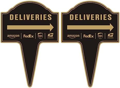 Amazon.com : 2-Pack Deliveries Sign with Arrow Right, Yuntarda 14"x10 ...