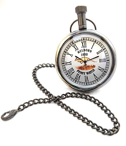 K V HANDICRAFTS Royal Gold Brass Melborn 1930 Penny Watch Blue Dial ...